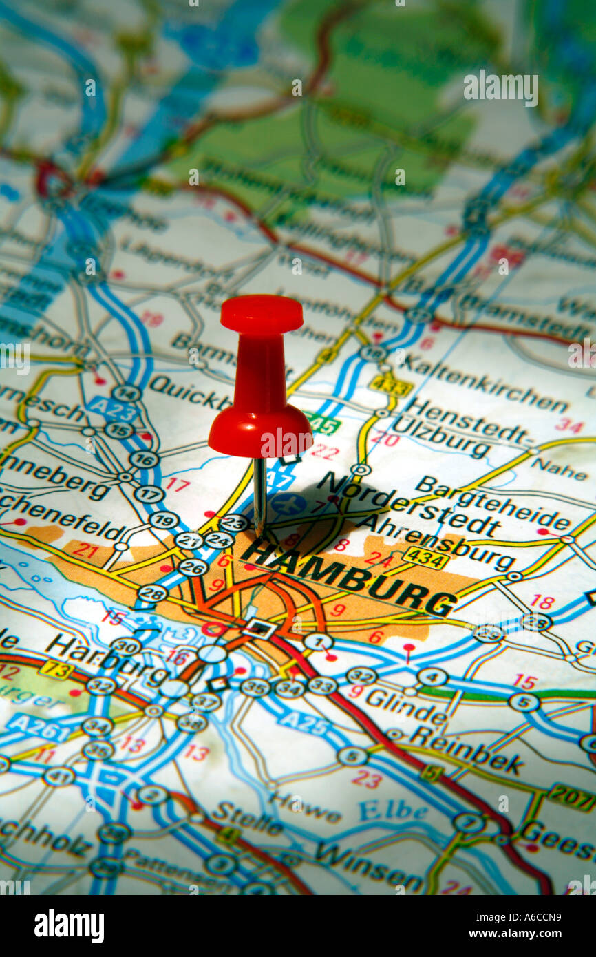 Hamburg germany europe map immagini e fotografie stock ad alta ...