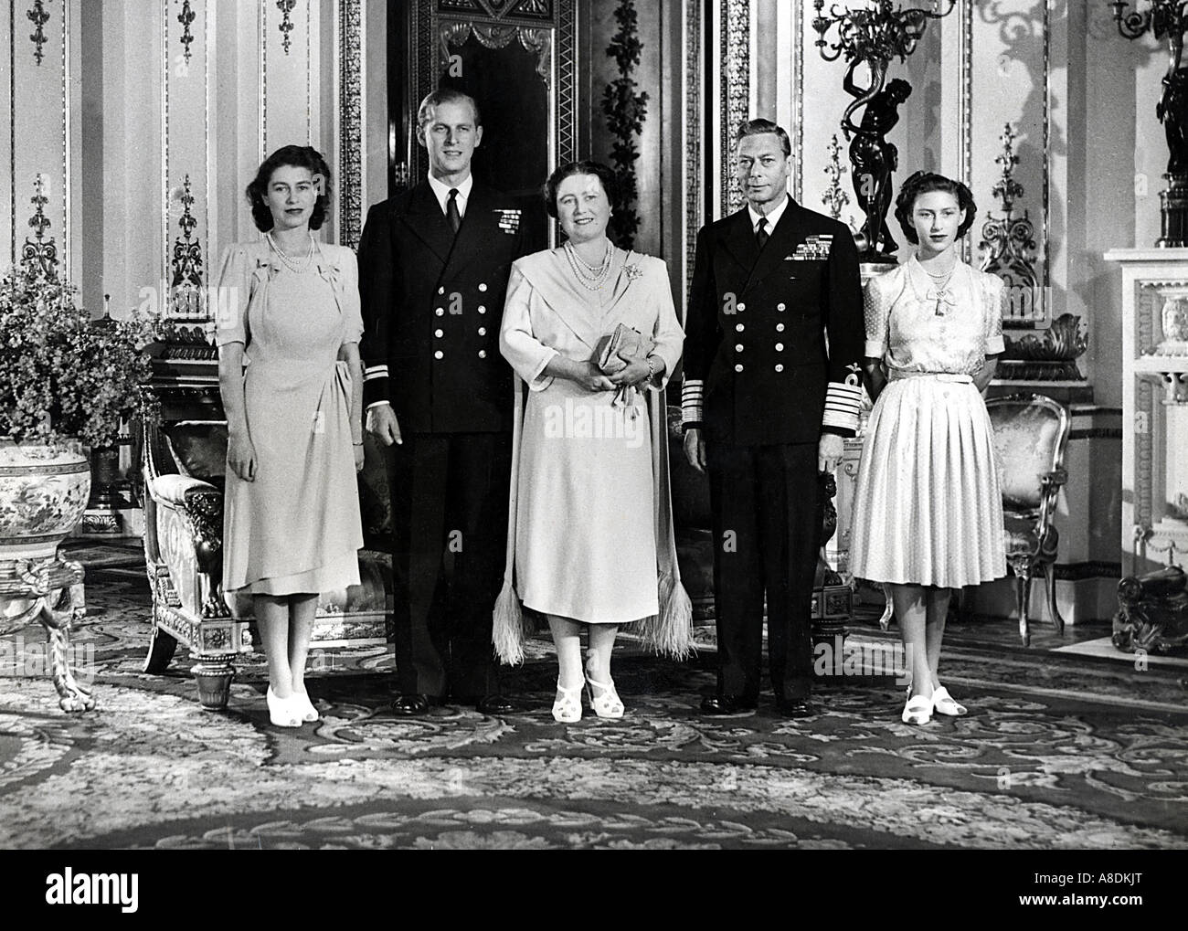 Famiglia Reale Britannica nel 1947.Da sinistra la principessa ...