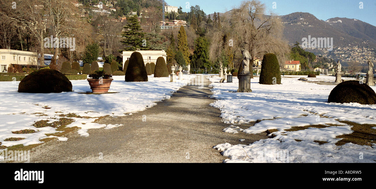 Giardini di Villa Olmo sul Lago di Como durante l inverno lombardia ...