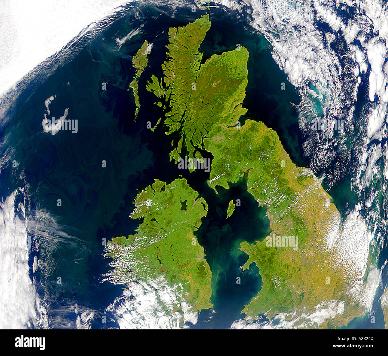 Vista satellitare isole britanniche immagini e fotografie stock ad alta ...