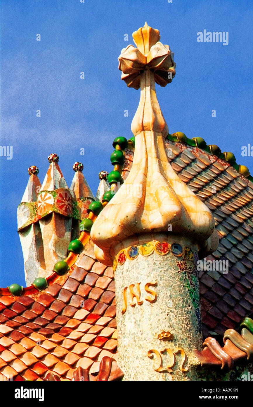 Spagna Barcellona Gaudi (Antoni Gaudi) Casa Batllo, (Casa di Bones ...