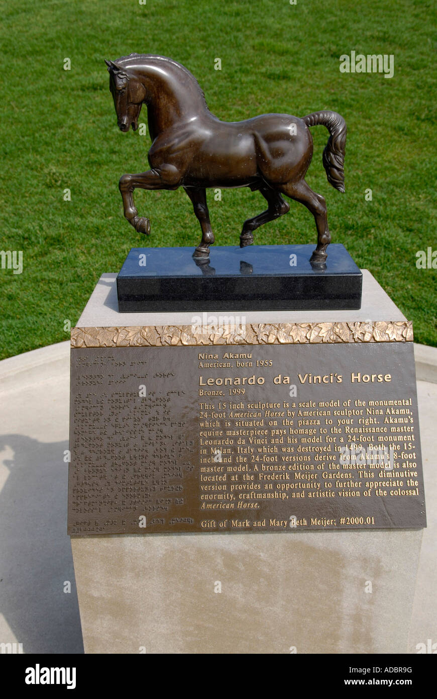 Leonardo da Vinci a cavallo con la placca in braille all'Frederik ...