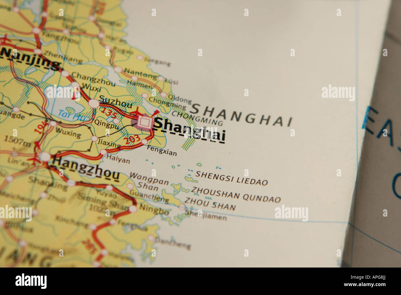 Close up map china shanghai immagini e fotografie stock ad alta ...