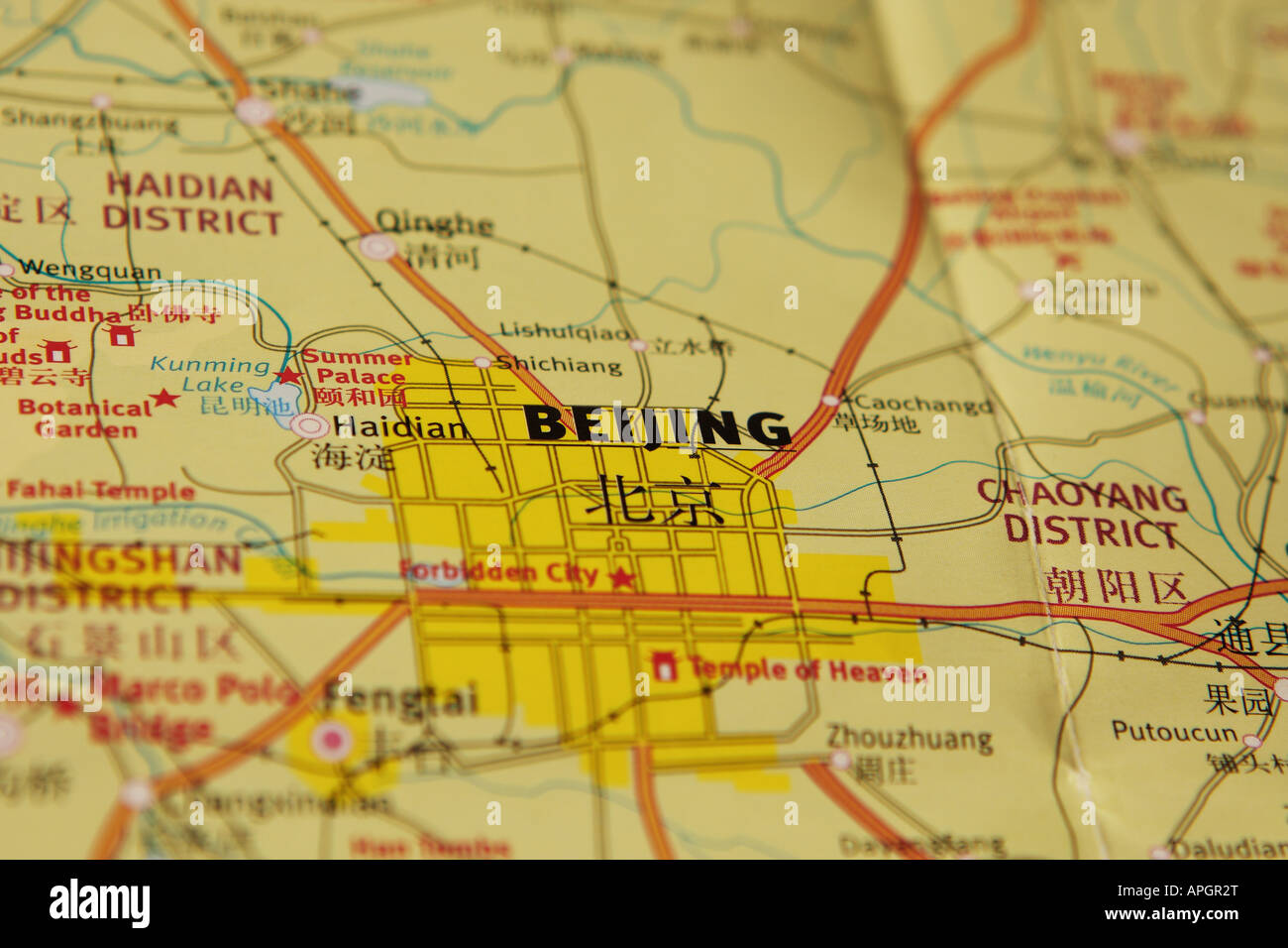 Mappa della Cina - Pechino Focus Foto stock - Alamy