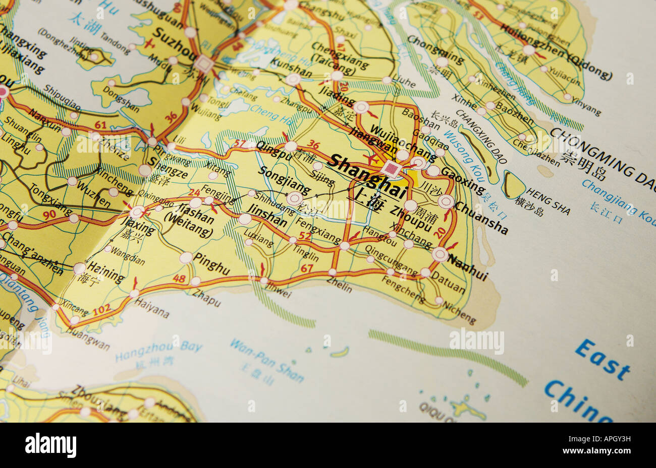 Close up map china shanghai immagini e fotografie stock ad alta ...