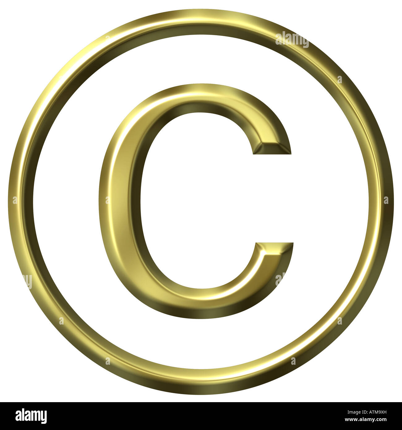 3d golden simbolo di copyright Foto stock - Alamy