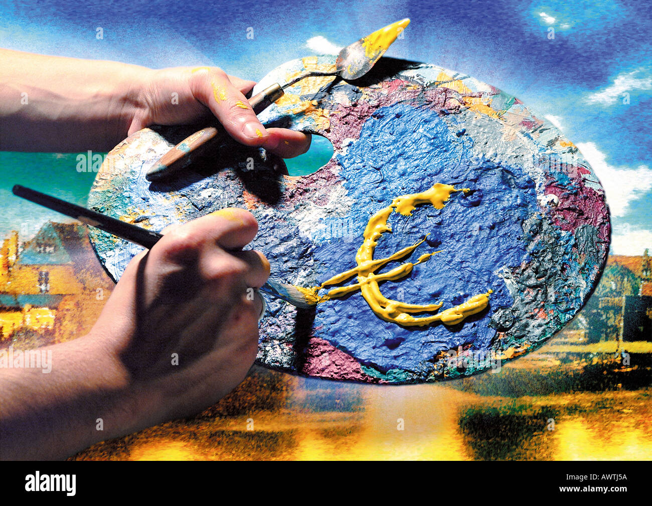 Tavolozza dei colori dei pittori immagini e fotografie stock ad alta ...