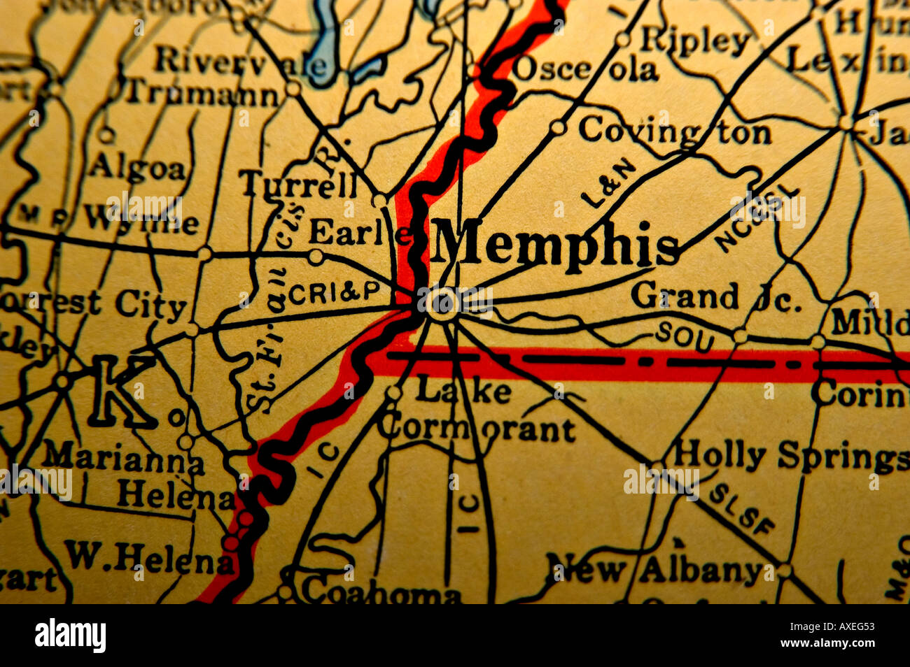 Map of memphis immagini e fotografie stock ad alta risoluzione - Alamy