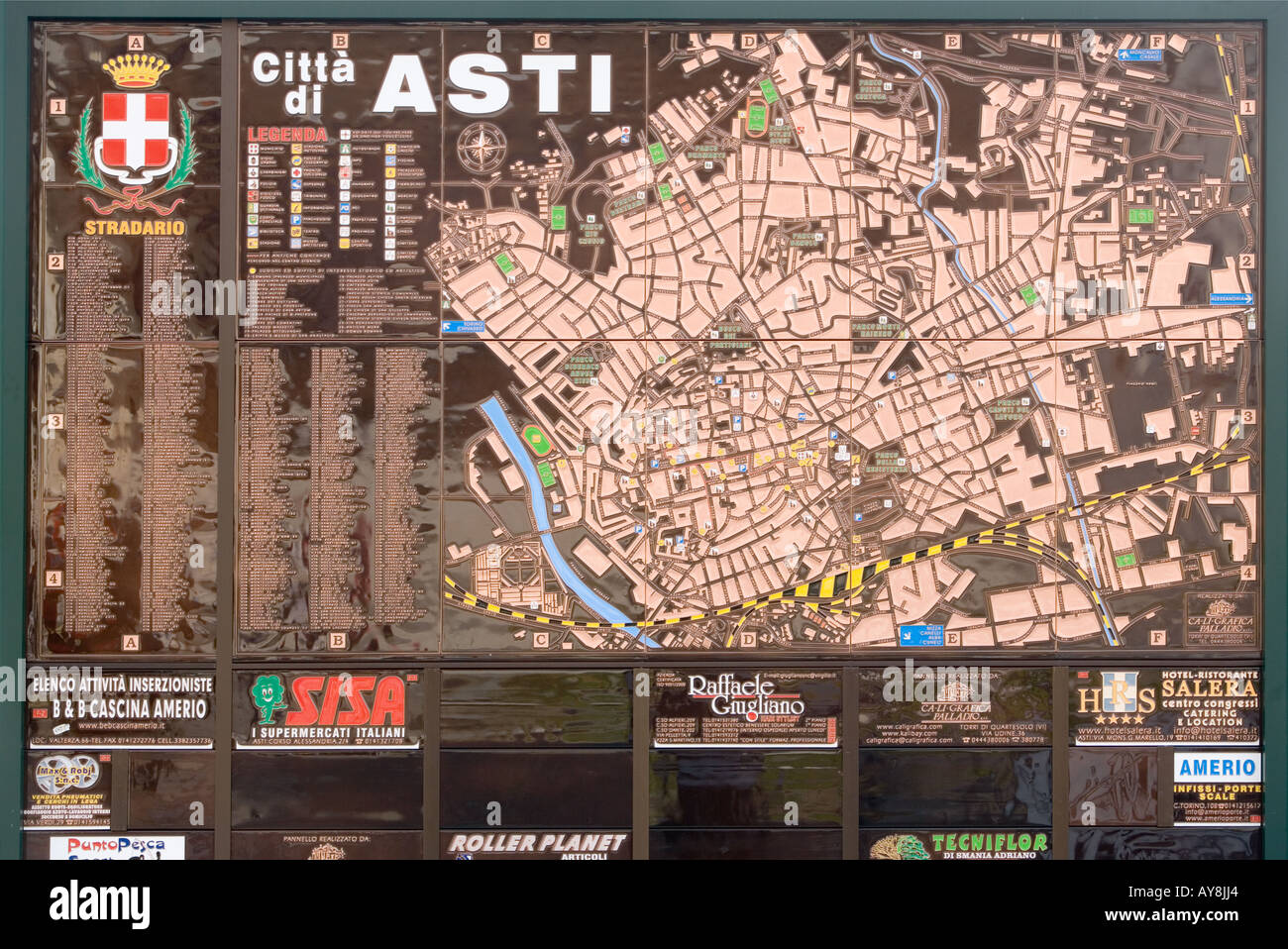 Mappa di Asti Asti Piemonte Italia Foto stock - Alamy