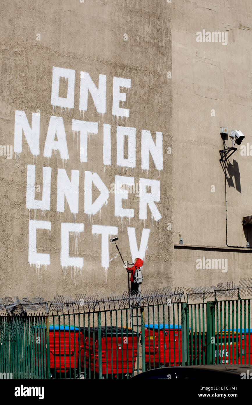 Banksy one nation under cctv immagini e fotografie stock ad alta ...