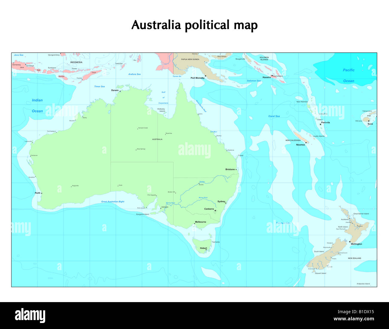 Mappa politica continente australia immagini e fotografie stock ad alta ...