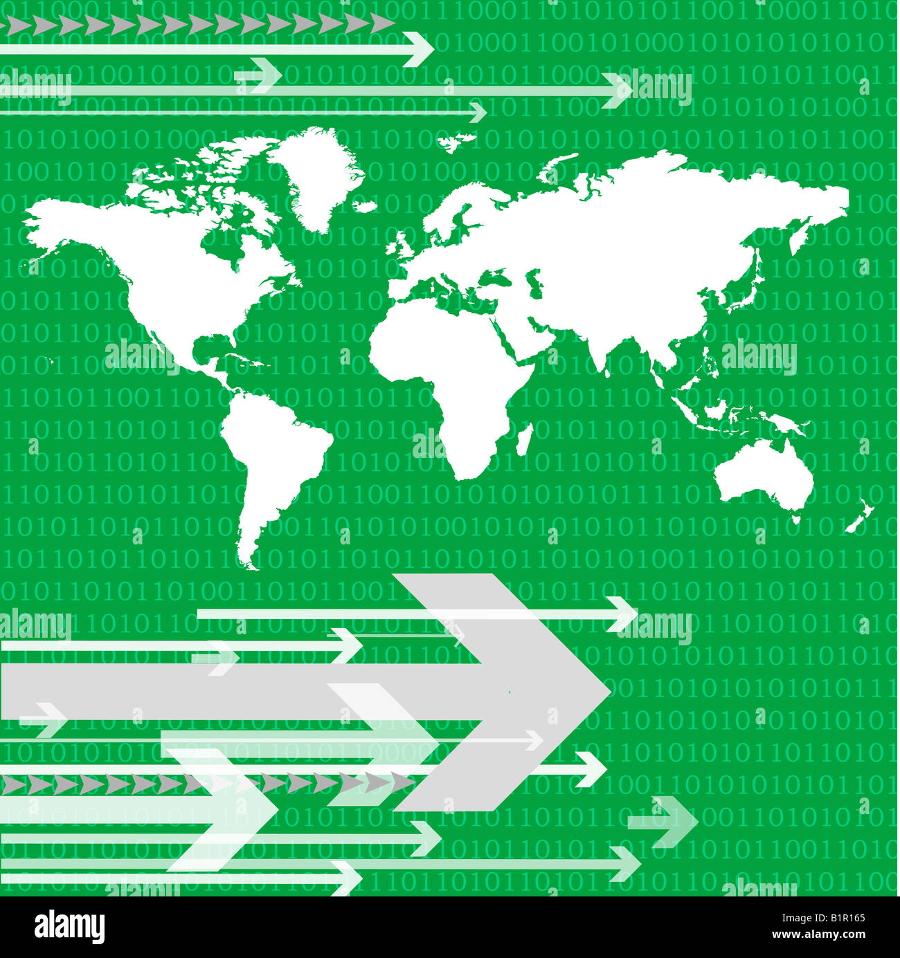 Cartina del mondo con le frecce Foto stock - Alamy