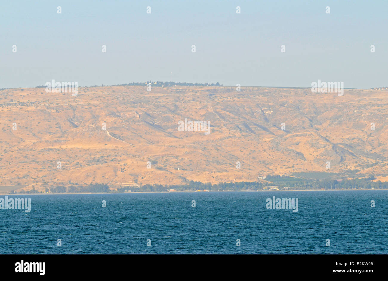Una vista delle alture del Golan e il lago di Tiberiade (Mare di ...