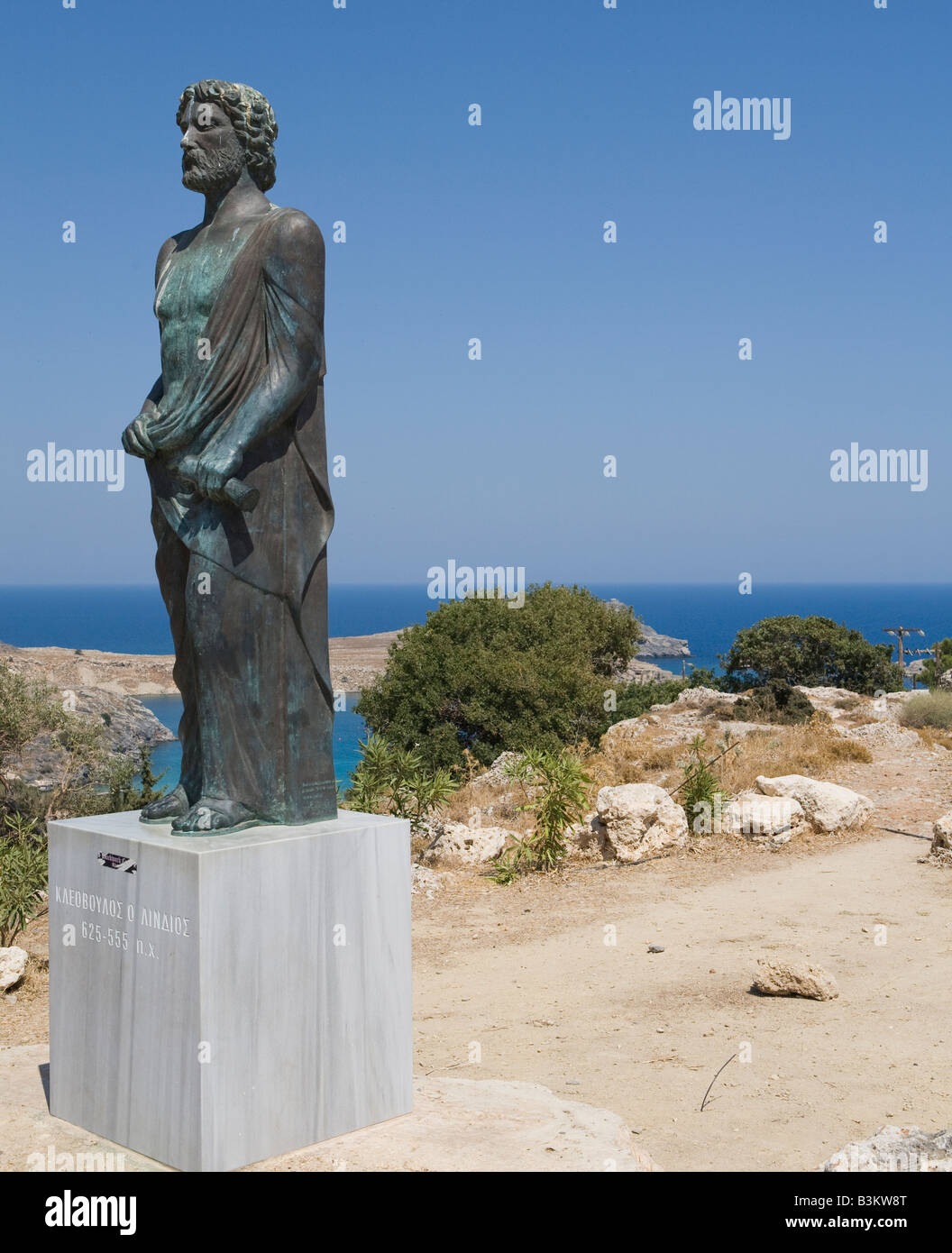 Statua di bronzo di Cleobulus, Lindos, Rodi, Grecia Foto stock - Alamy