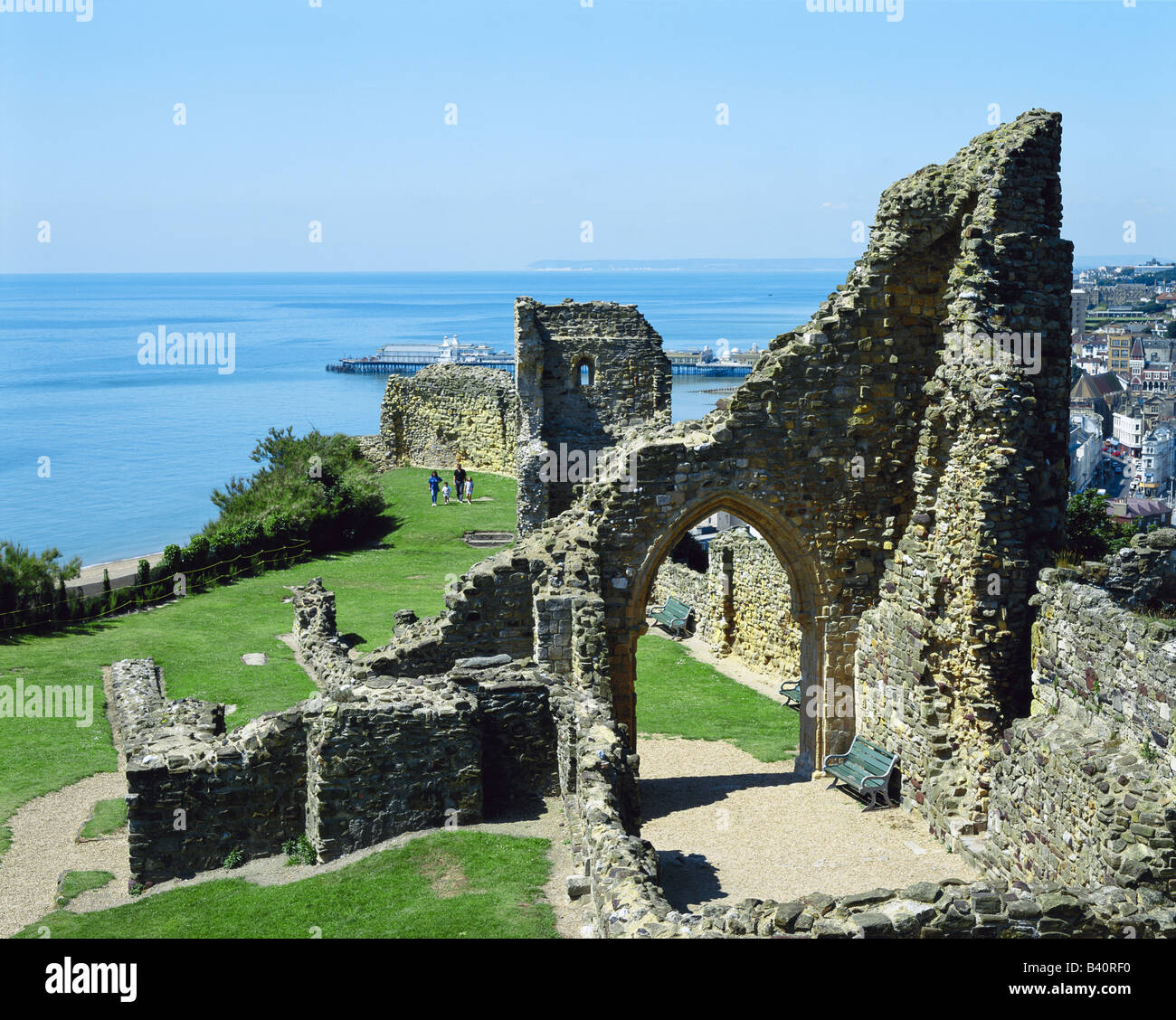 Hastings rovine del castello, East Sussex, England, Regno Unito, GB ...