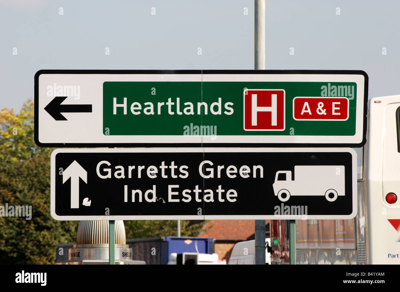 Heartlands Hospital road sign, Sheldon, Birmingham, West Midlands ...