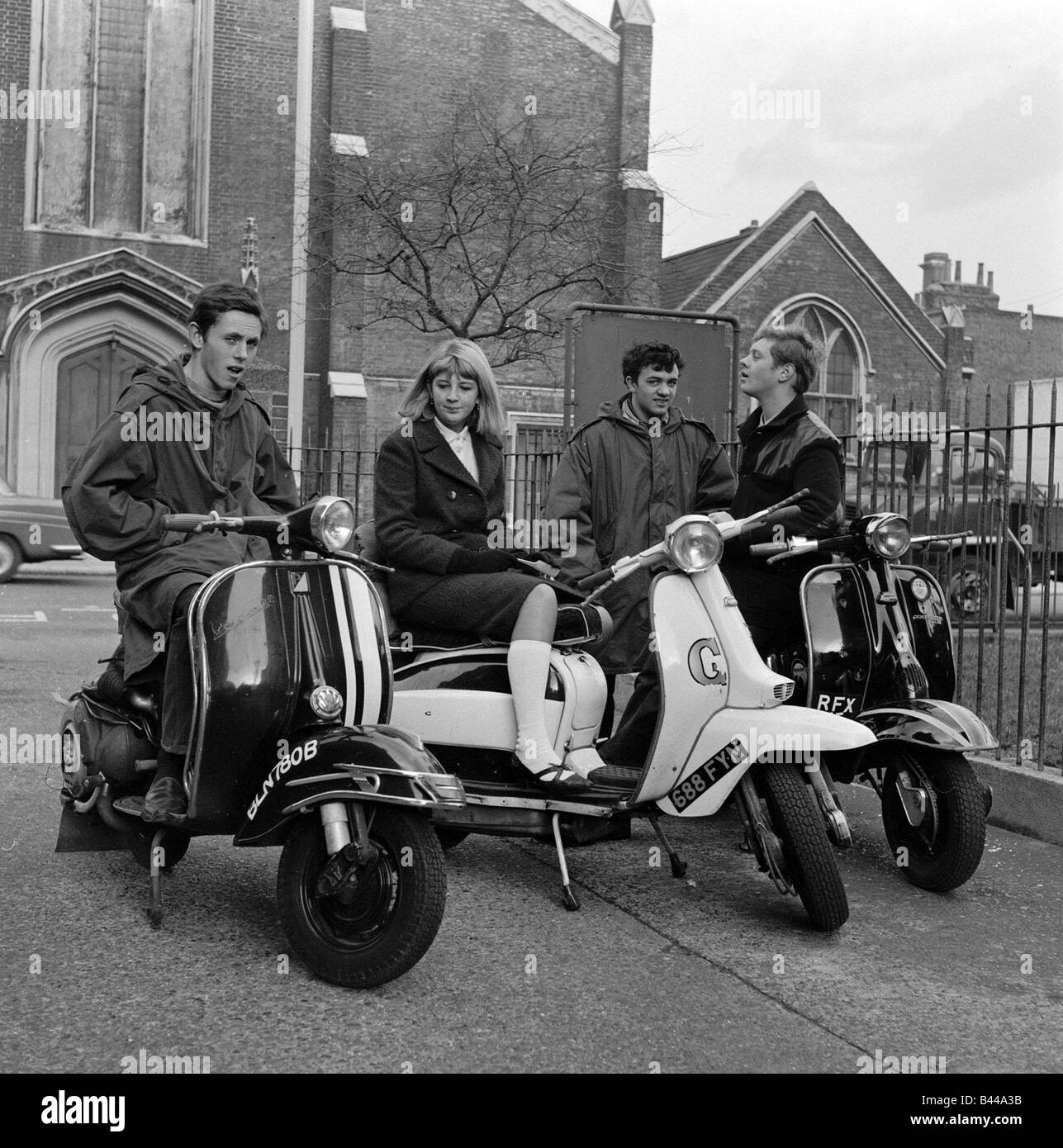 Mods scooters Foto e Immagini Stock in Bianco e Nero - Alamy