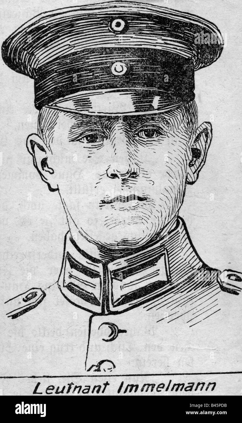 Immelmann, Max, 21.9.1890 - 18.6.1916, aviatore tedesco, ritratto ...