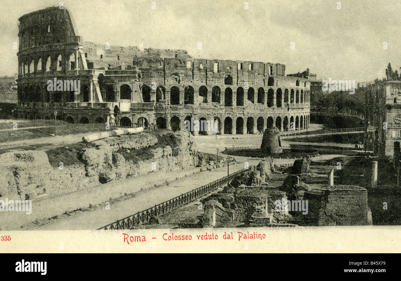 Geografia/viaggio, Italia, Roma, Colosseo, vista esterna, cartolina ...