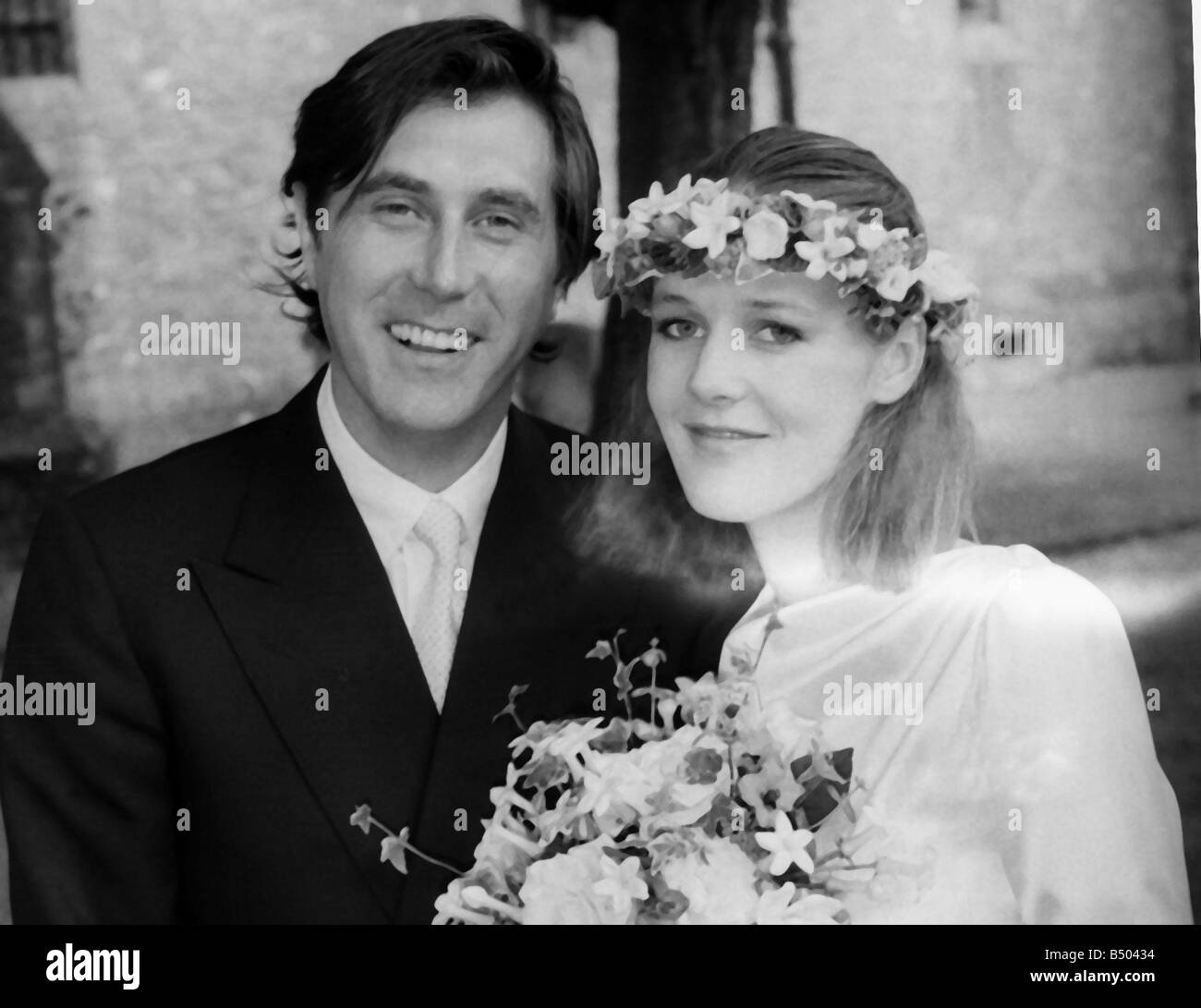 Bryan Ferry e nuova moglie Lucy Helmore 1982 Foto stock - Alamy