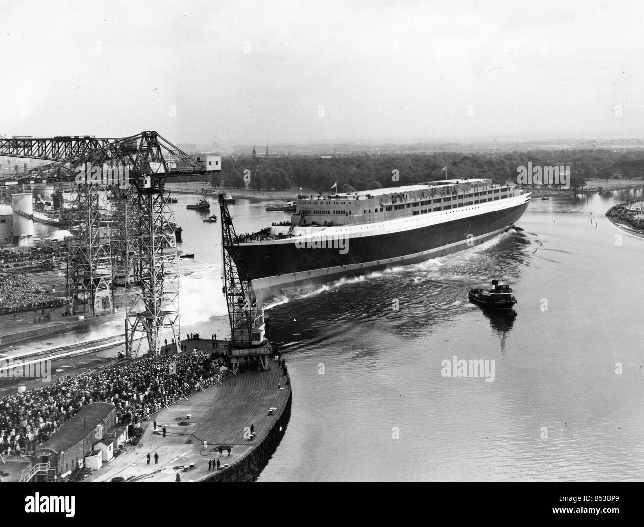 La Queen Elizabeth II QE2 nave cerimonia del varo della John Brown s ...