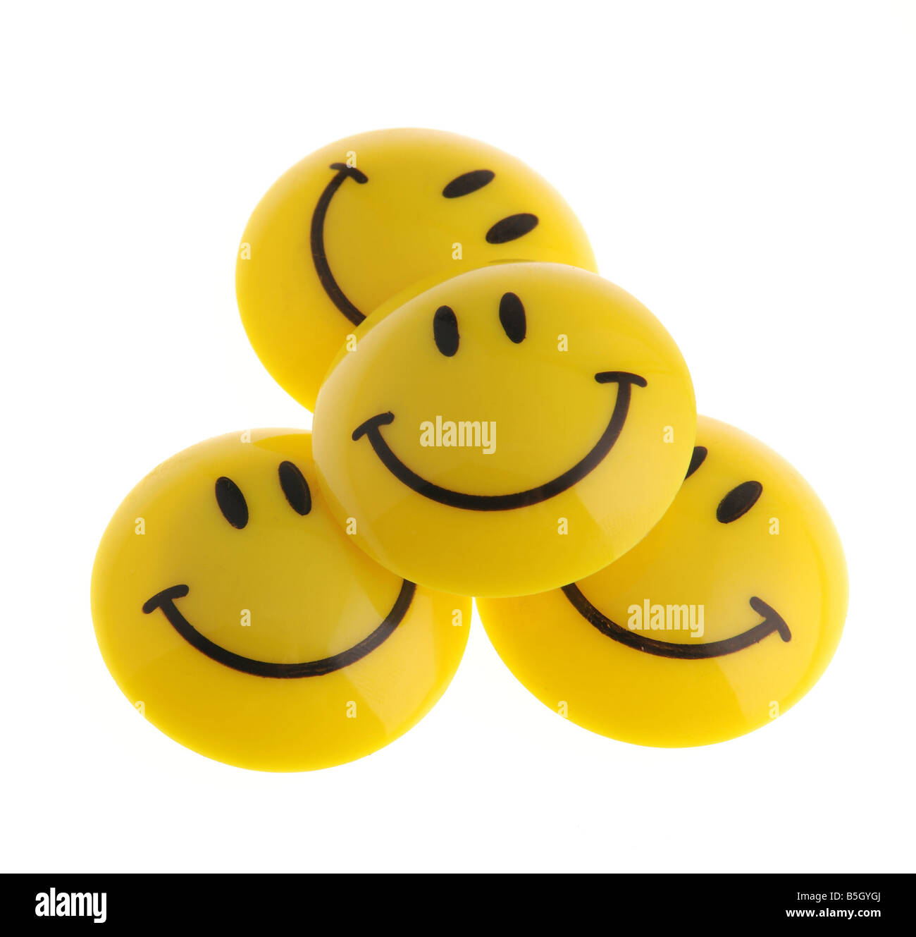 Smile un simbolo sorridente dalla plastica isolati su sfondo bianco ...