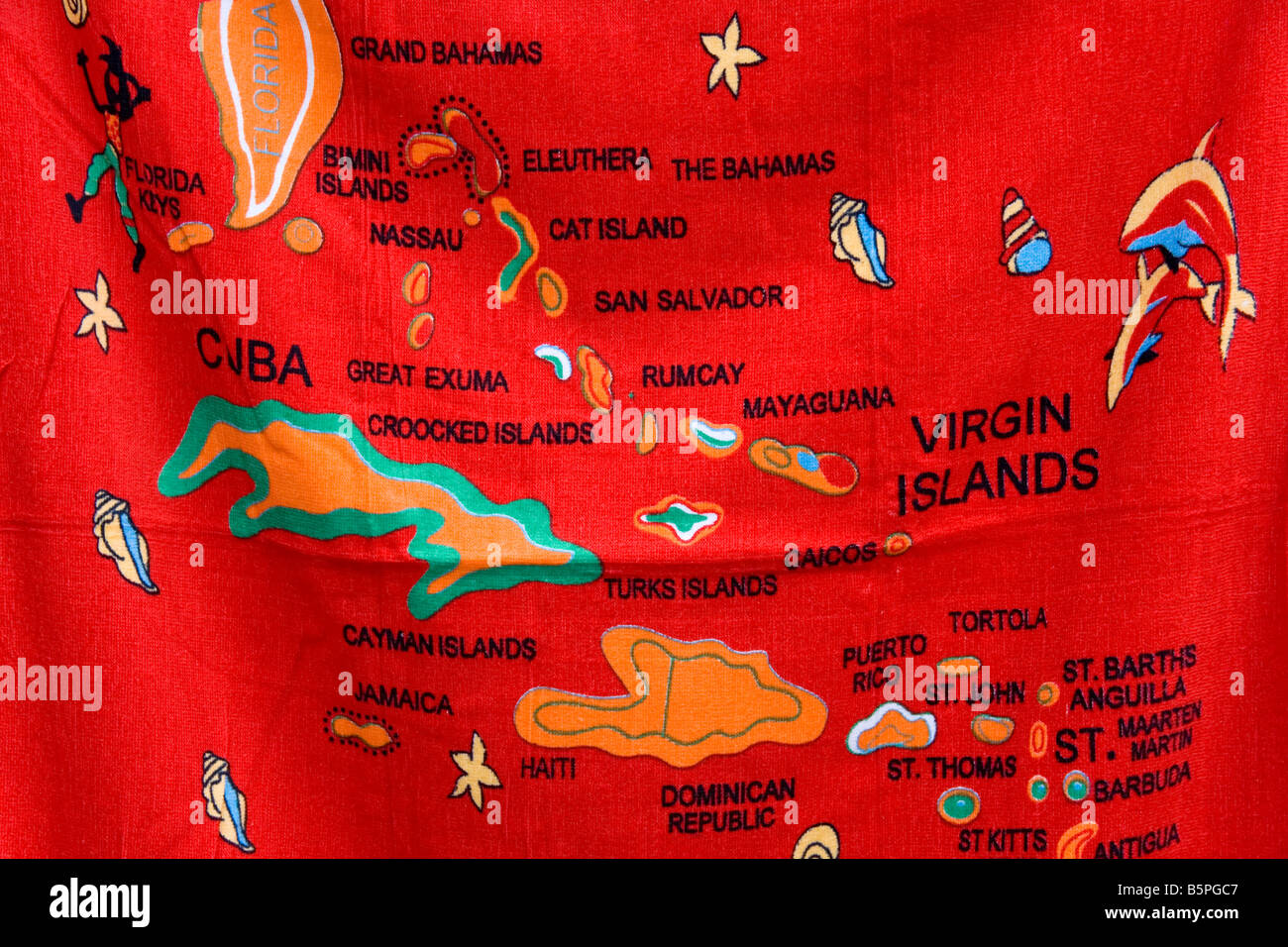 Mappa dei caraibi sul telo da spiaggia Marigot Città St Martin Isola ...