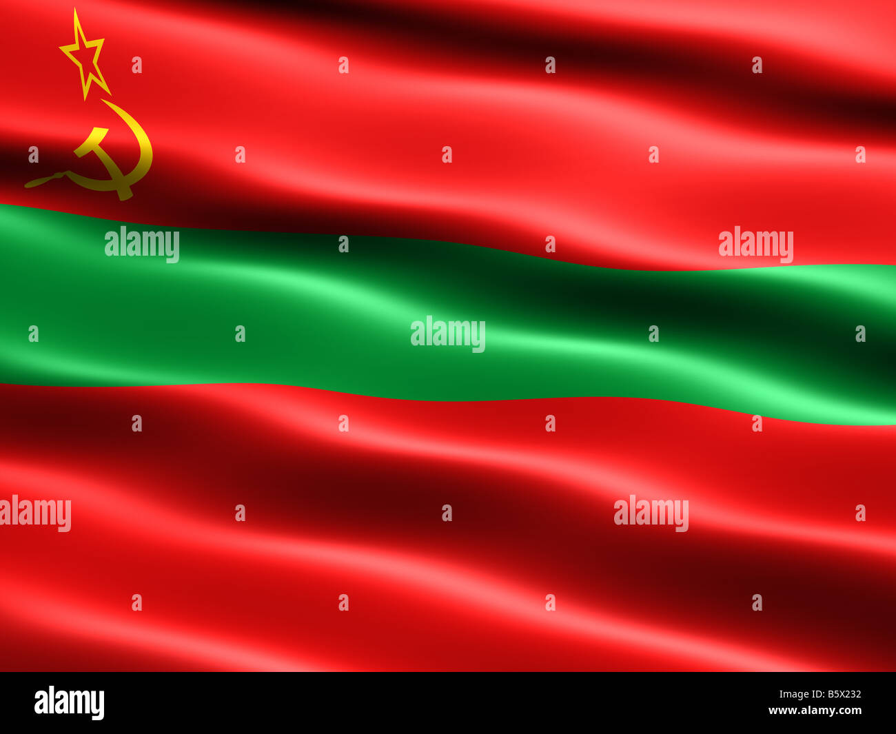 Computer generato illustrazione dello stato bandiera della Transnistria ...