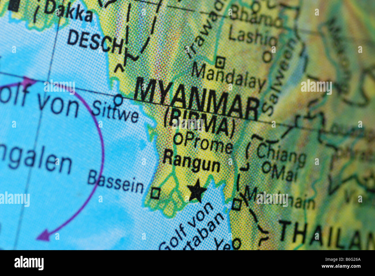 Map of myanmar immagini e fotografie stock ad alta risoluzione - Alamy