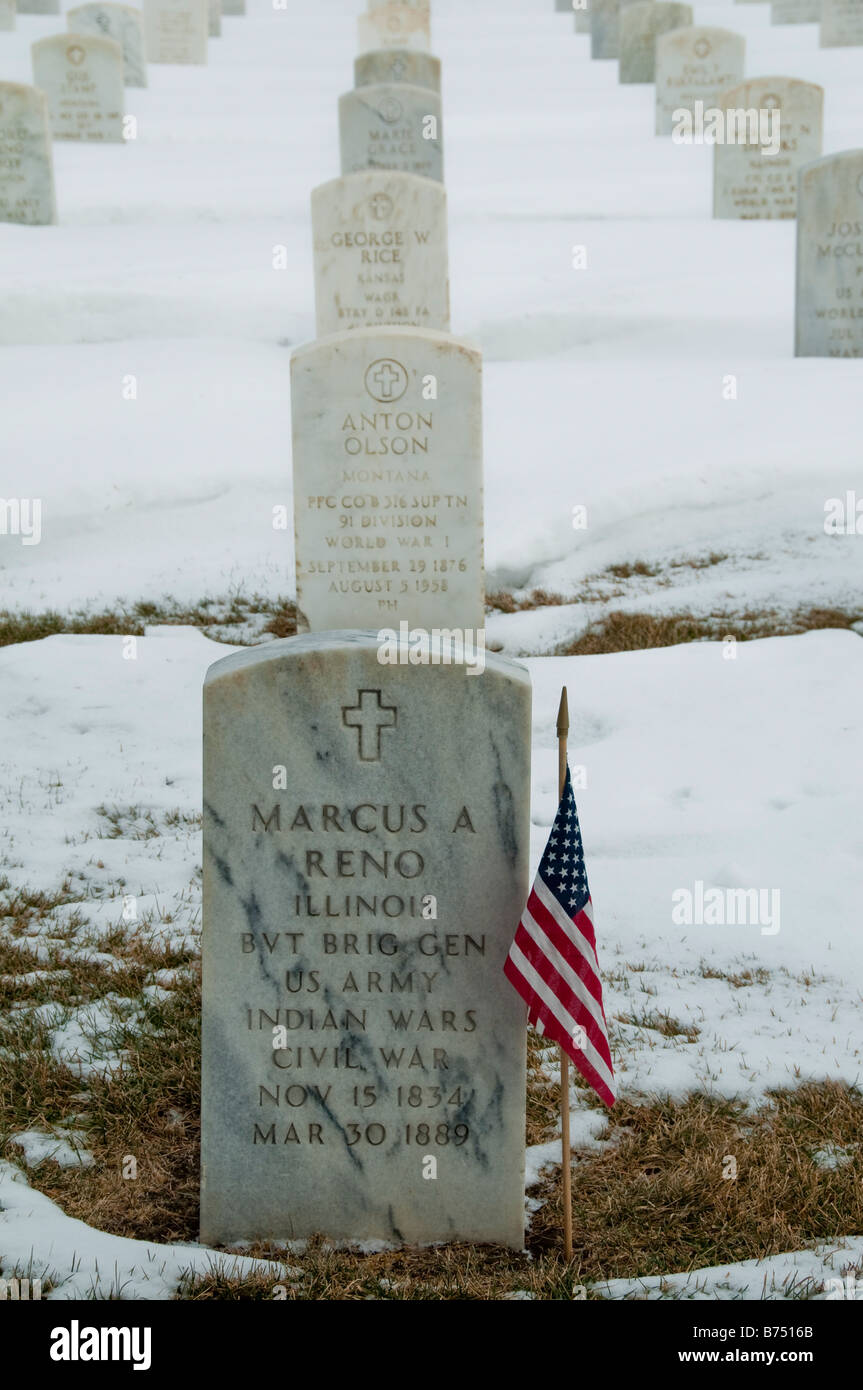 Marcus A. Reno headstone, Custer Cimitero Nazionale, Little Bighorn ...