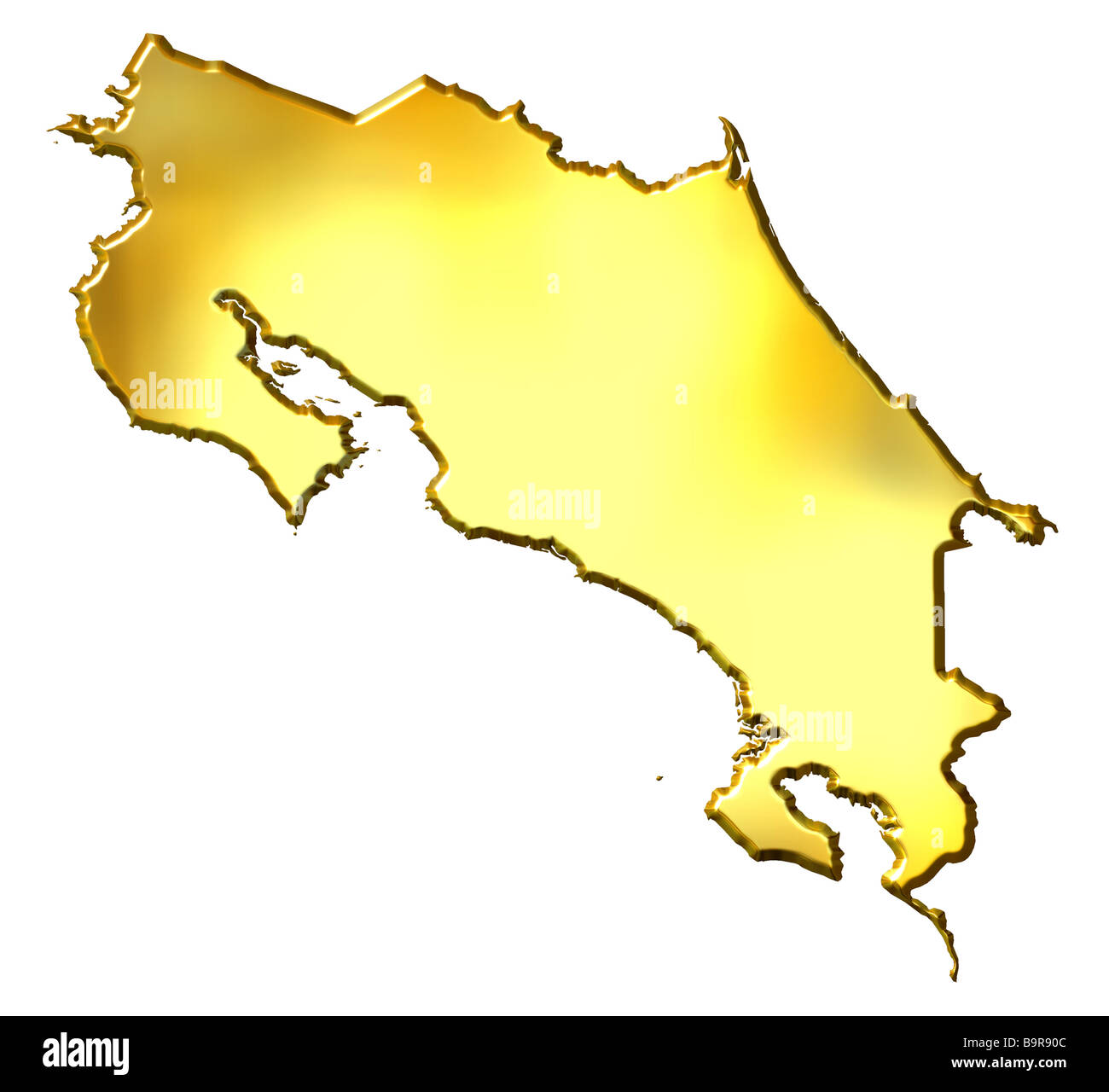 Mappa della costa rica del paese immagini e fotografie stock ad alta ...
