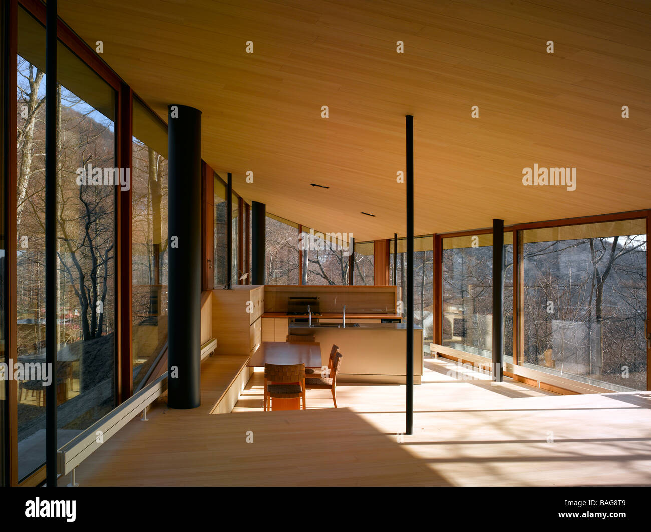 Casa gru, Karuizawa, Giappone, Atelier Bow-Wow, Casa gru vedute interne ...