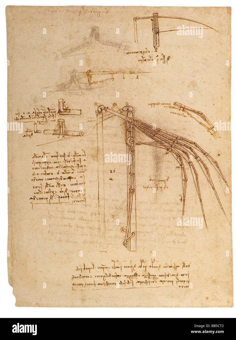 Ali meccaniche di Leonardo da Vinci 1493-1495 Foto stock - Alamy