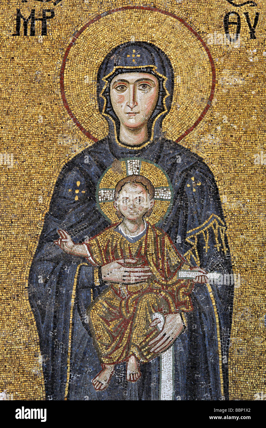 Maria, mosaico bizantino, Hagia Sophia, Aya Sofya, Sultanahmet ...