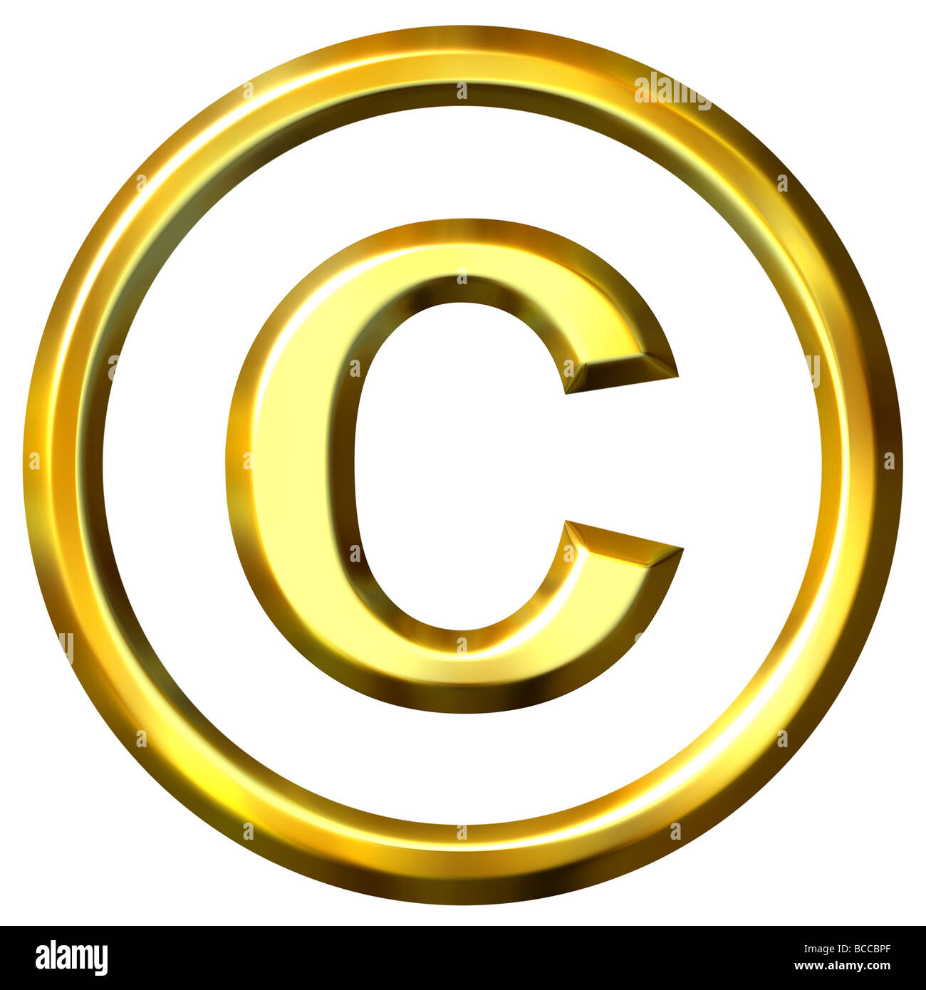 3d golden simbolo di copyright Foto stock - Alamy