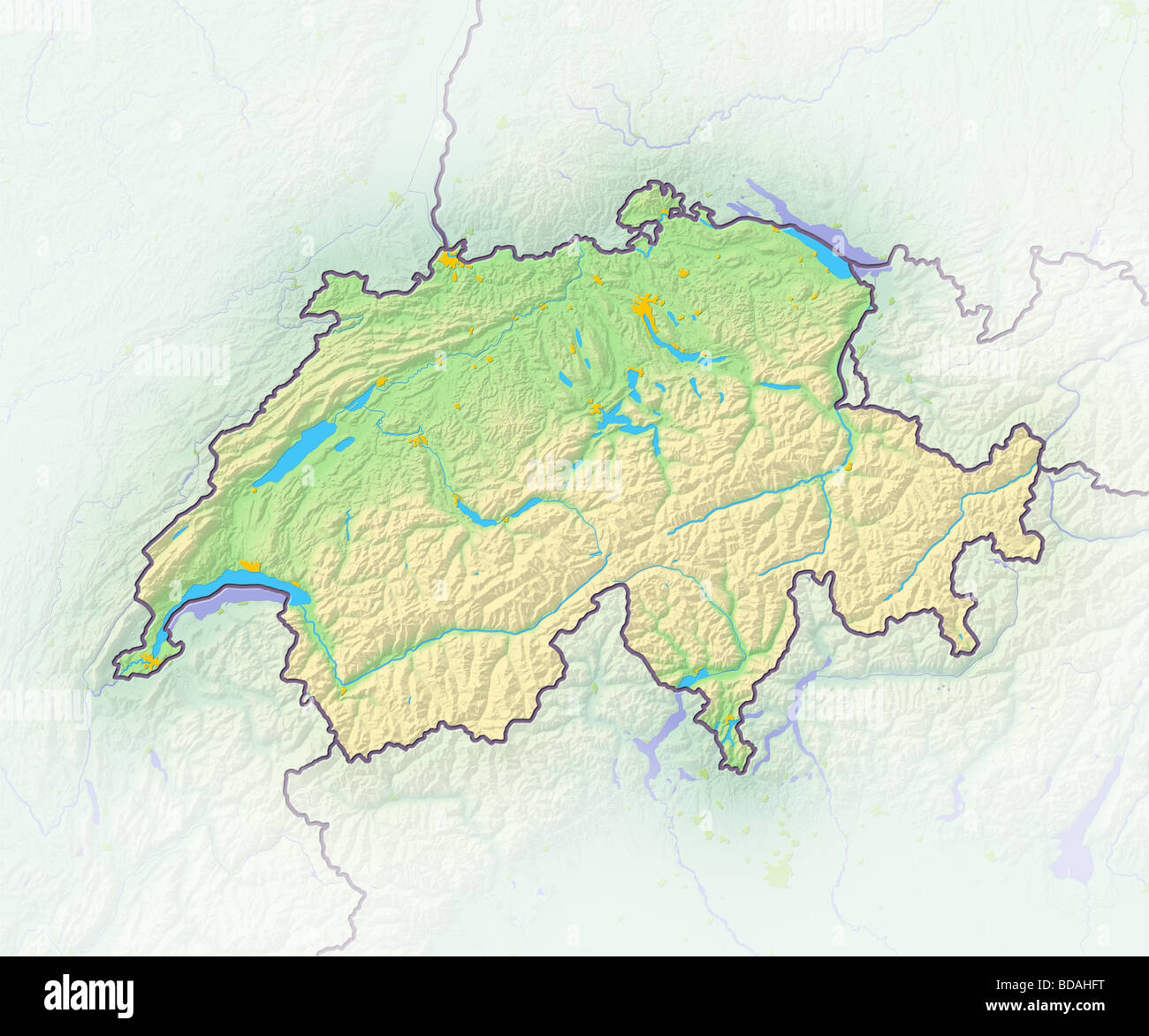 Svizzera cartina fisica immagini e fotografie stock ad alta risoluzione ...