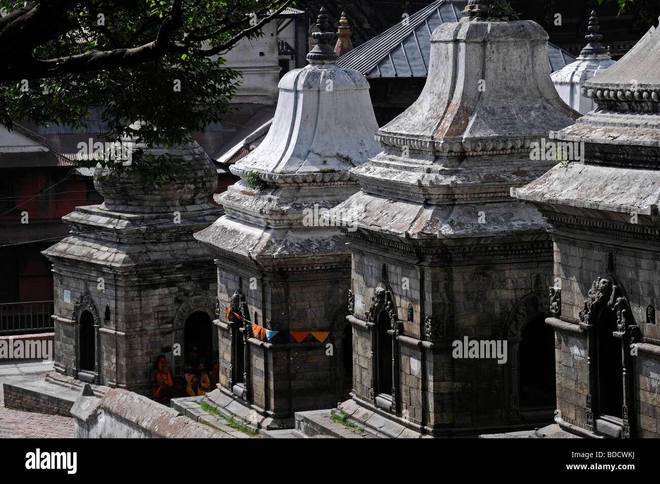 Pashupatinath Kathmandu in Nepal la linea fila di edicole votive ...