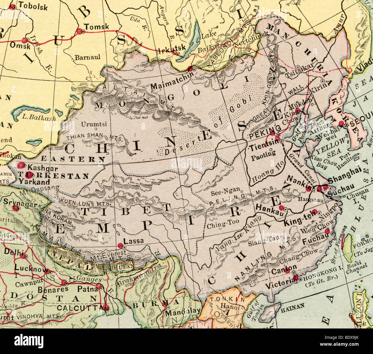 Mappa d'epoca della cina immagini e fotografie stock ad alta ...