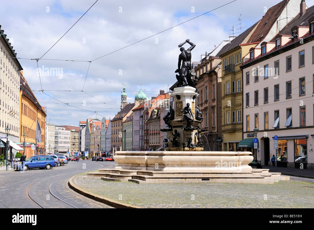 Herkulesbrunnen fountain in augsburg immagini e fotografie stock ad ...