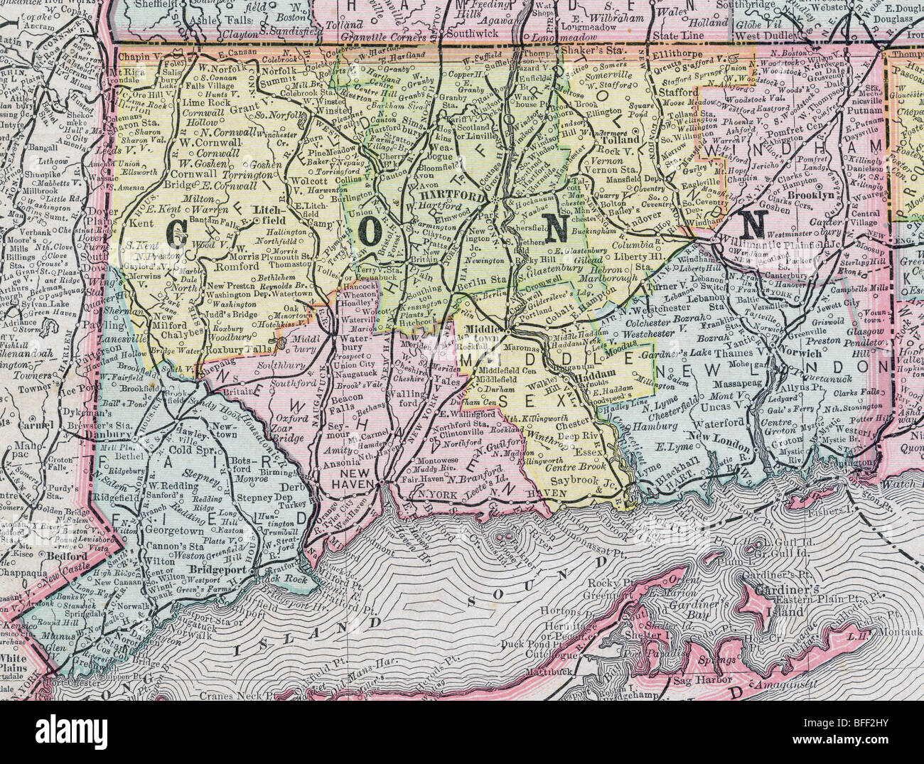 Mappa del connecticut immagini e fotografie stock ad alta risoluzione ...