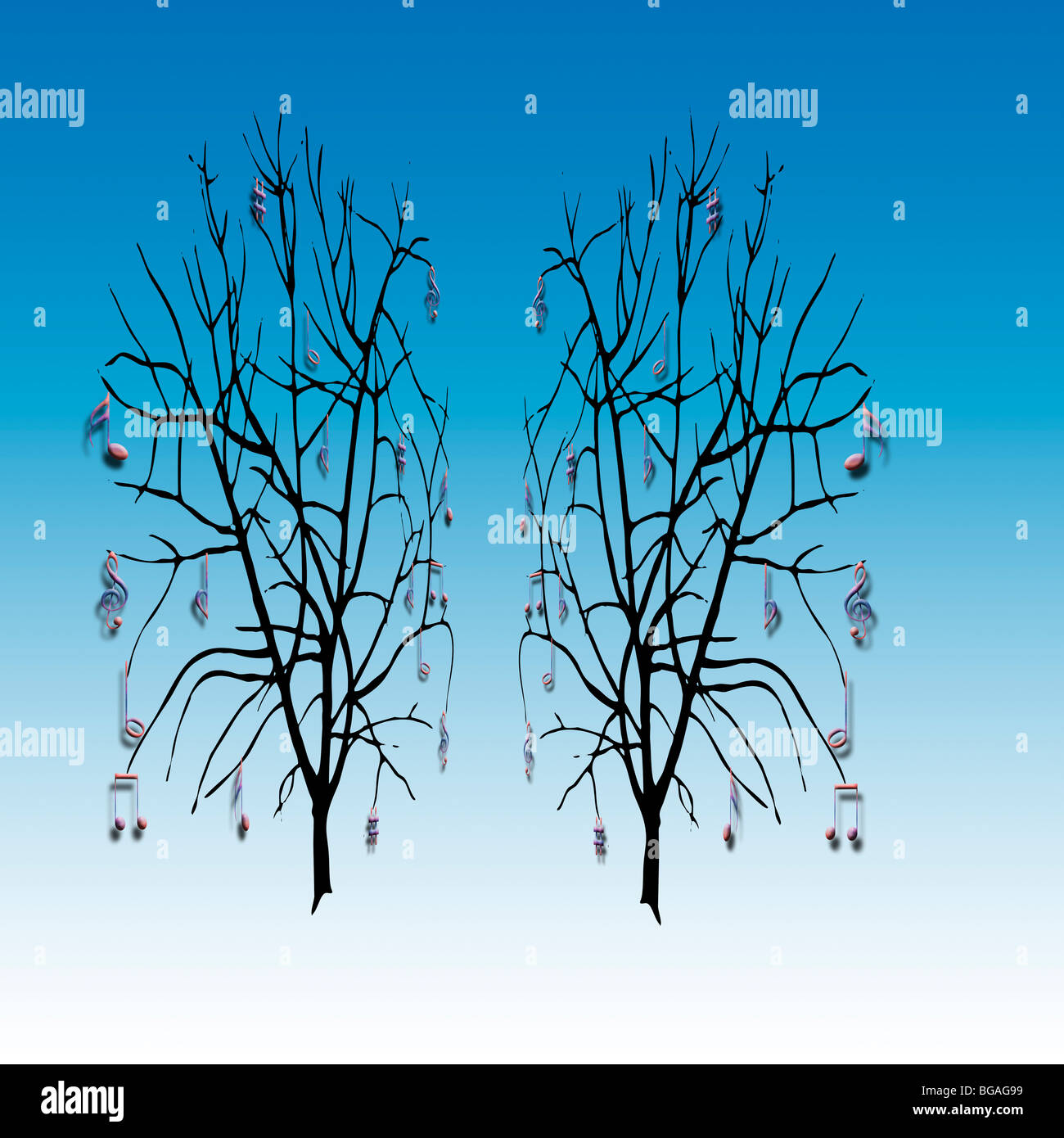 Albero con note musicali immagini e fotografie stock ad alta ...