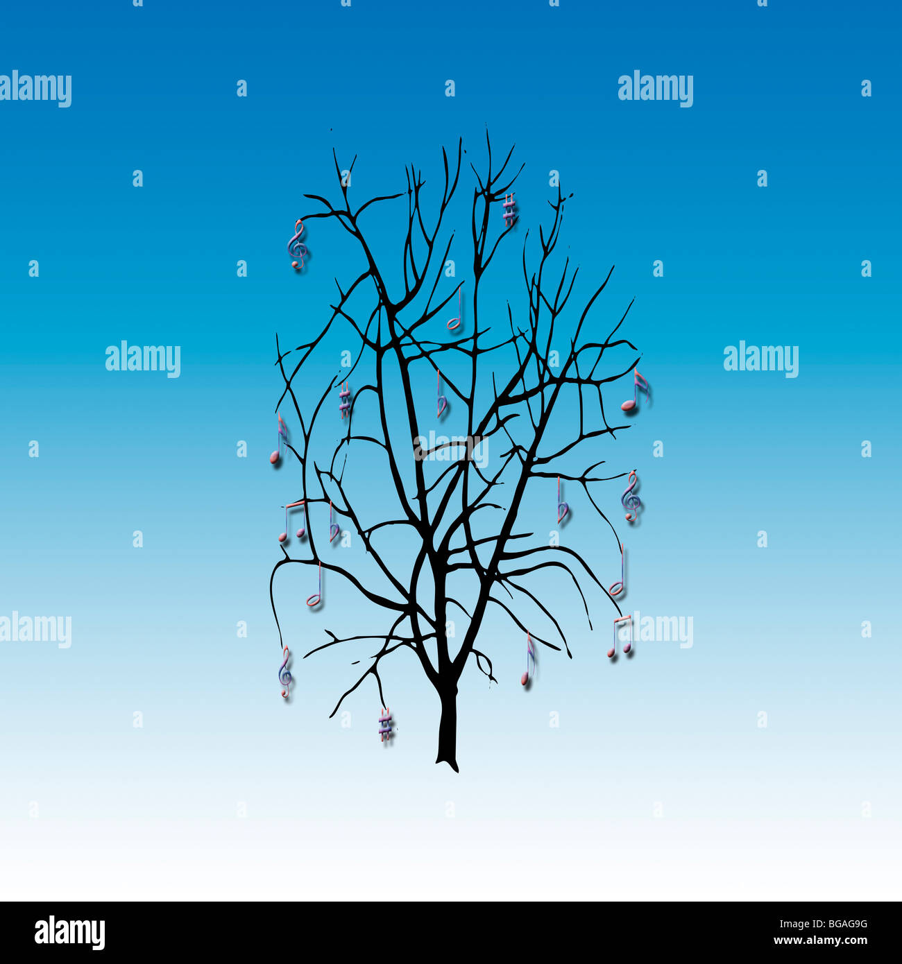 Albero con note musicali immagini e fotografie stock ad alta ...