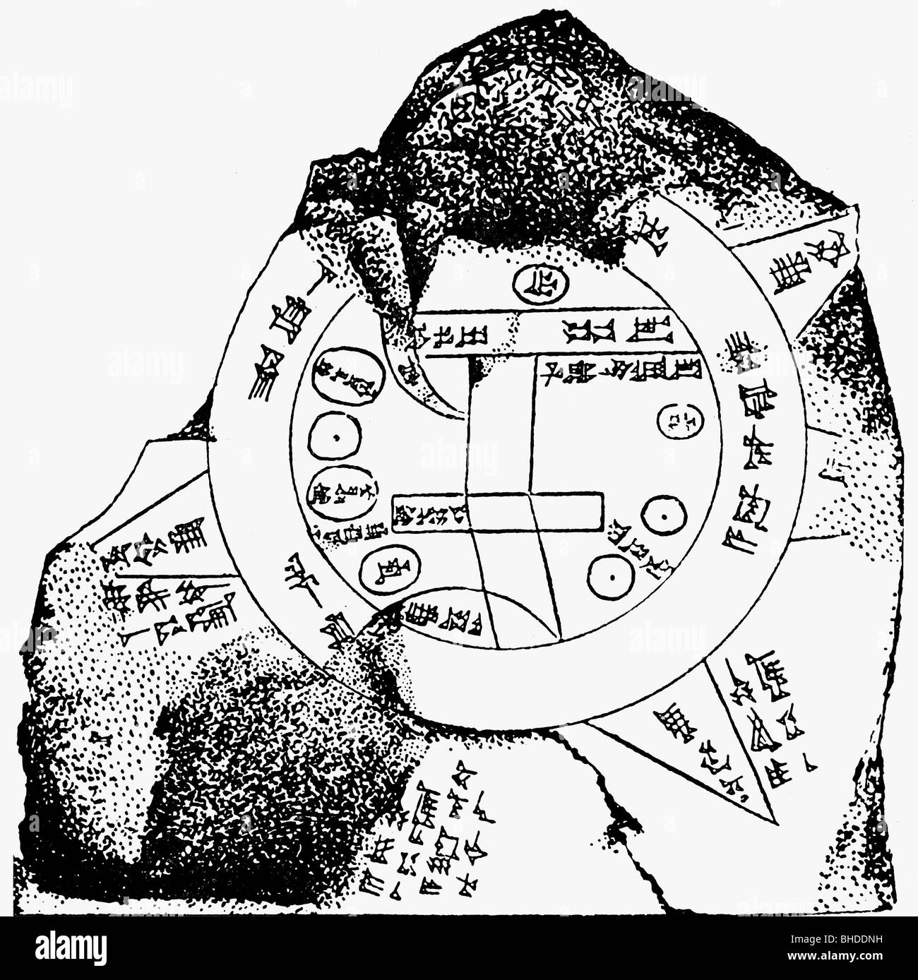 Cartografia, mappe del mondo, mappa babilonese, Sippar, circa 600 a.C ...