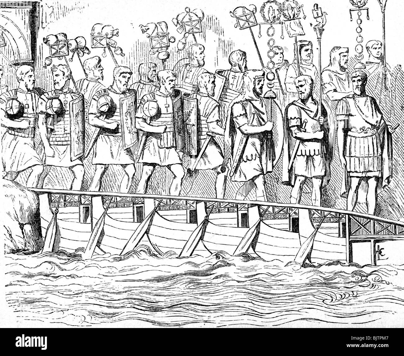 Militare, antico mondo, Impero Romano, soldati sul palco di sbarco ...
