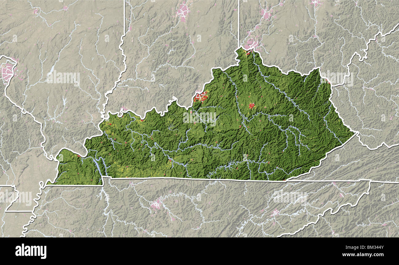 Physical map of kentucky immagini e fotografie stock ad alta ...