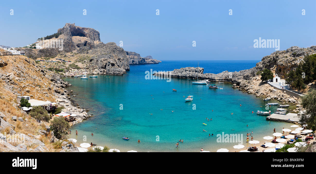 Lindos beach acropolis immagini e fotografie stock ad alta risoluzione ...