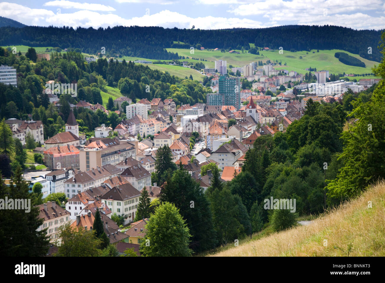 La Svizzera swiss Le Locle panoramica città di Canton Neuchâtel summer ...