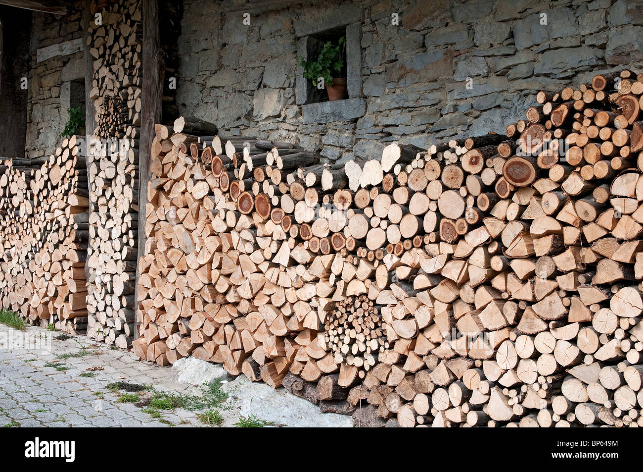 Una pila di tronchi di legna per legna da ardere immagini e fotografie ...