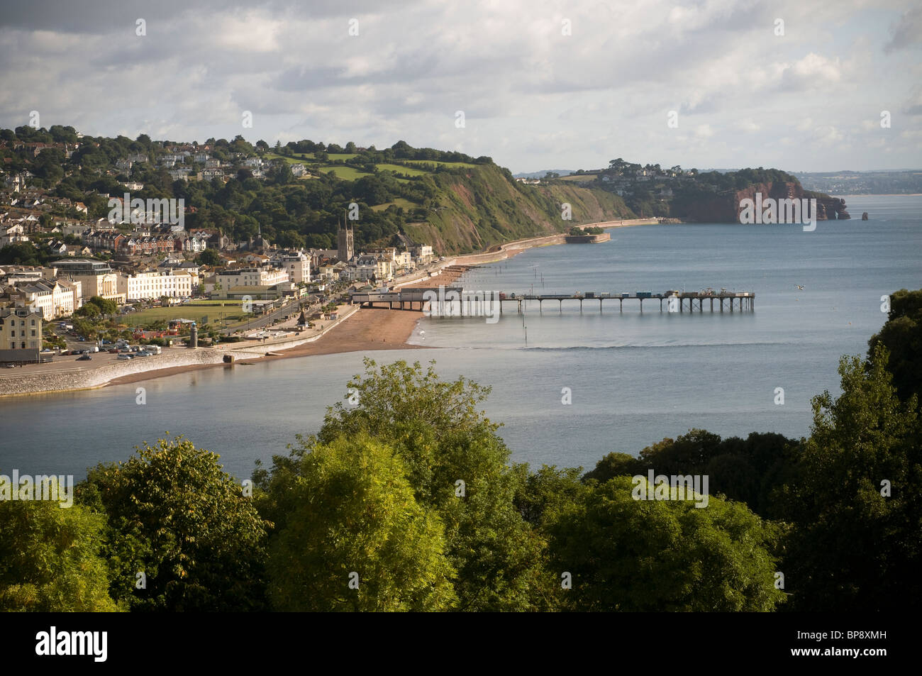 Teignmouth, città, Pier, il lungomare, la spiaggia, South Devon,South ...