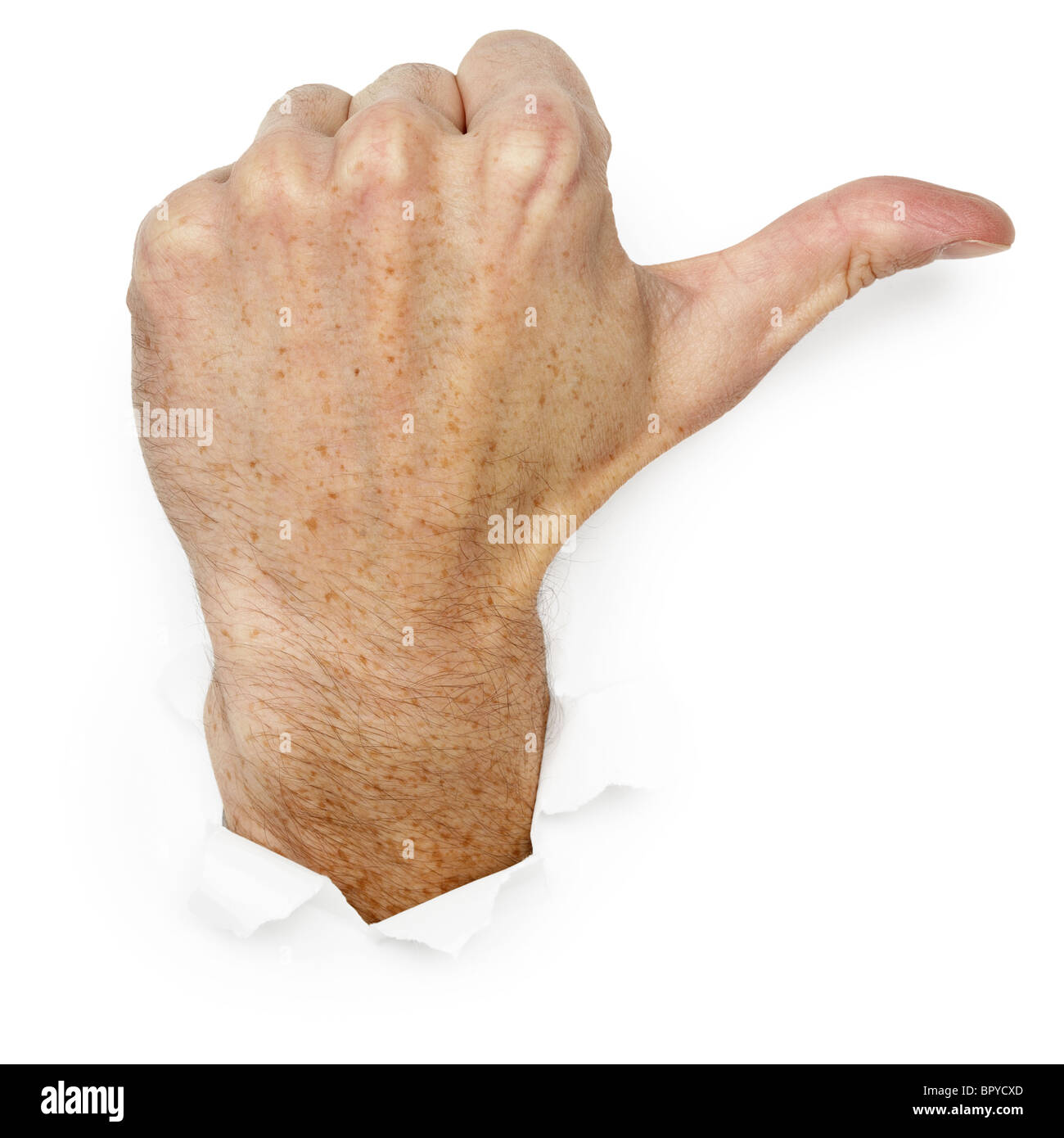 La mano mostra il pollice a destra Foto stock - Alamy